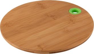 axentia 132783 K&uuml;chenbrett Schneidebrett, Bambus, &Oslash; ca. 25 cm, Holzfarbe/Gr&uuml;n