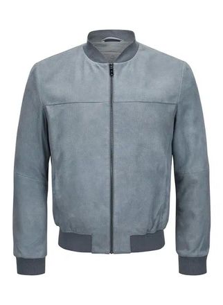 Milestone Herren Lederjacke blau Ziegenvelours