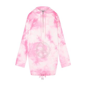 Moschino Tie-Dye Baumwollhoodie mit Rei&szlig;verschluss - - Sweatshirts & Hoodies - Damen - Rosa - S