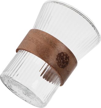 Luxshiny Glas zahnputzbecher mit Holzbund Eleganter Badezimmerbecher Vielseitiger Glasbecher f&uuml;r Mundsp&uuml;lung und Zahnb&uuml;rsten Leicht zu Reinigen Praktisches Acc