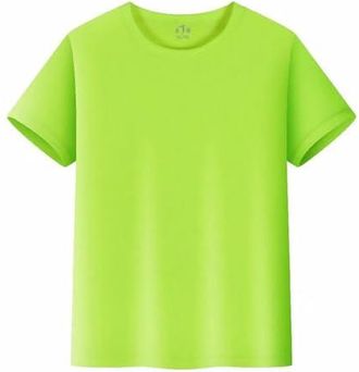 Generic T-shirts dentra&icirc;nement pour homme, haut de course &agrave; pied, t-shirt de sport, col rond, t-shirt de gym, manches courtes, Vert clair., 4XL