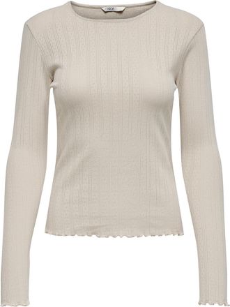 Only Damen Einfarbiges Langarm Shirt Basic Rundhals Rollkanten Top Longsleeve Oberteil ONLCARLOTTA
