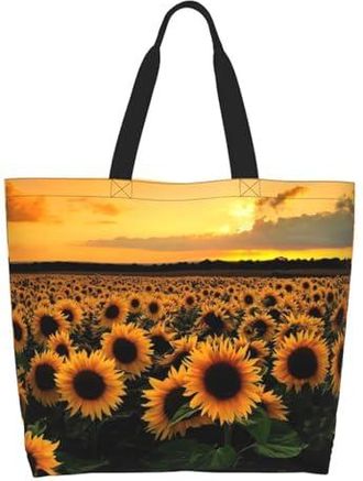 Generic Tournesols Sac A Main Femme Imperm&eacute;able Tote Bag Pliable Sac Fourre-Tout Pour Travail Gym Voyage