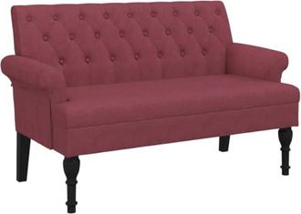 vidaXL Banc avec Dossier, Canapé avec Accoudoir, Banquette avec Pieds en Bois, Siège de Salon Salle de Séjour, Moderne, Rouge Bordeaux Tissu