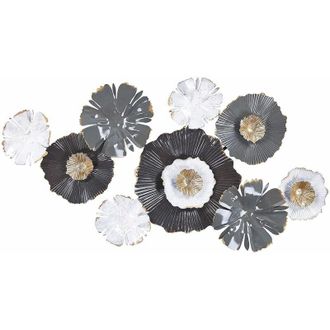 Beliani Wandobjekt Blume POTASSIUM Metall 49 cm Grau