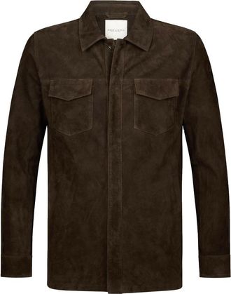 Profuomo Overshirt aus Ziegenveloursleder in