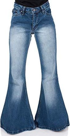 Comycom Comycom - Jeans - Evasé - Uni - Femme Bleu Bleu - Bleu - 38/L34