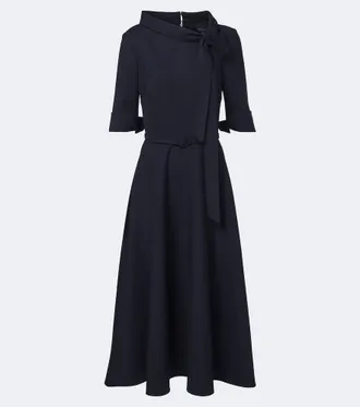 Oscar De La Renta Midikleid aus einem Wollgemisch