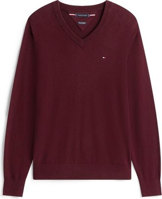 Tommy Hilfiger Leichter Pullover mit Kaschmir und V-Ausschnitt in