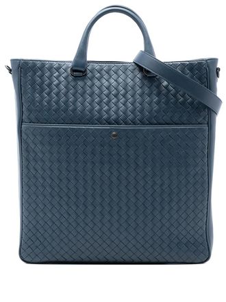 Bottega Veneta 2012-2025 Nappa Intrecciato Convertible Tote satchel - Blau