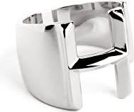 Singularu Bague personnalisée Letter Signet. Solide et ajustable. Laiton avec finition plaqué rhodium. Taille unique. Bijoux pour femme. Lettre H
