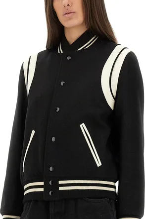 Saint Laurent Wool Teddy Jacket - Black