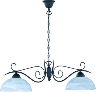 Trio Leuchten RealityTrio Lustre style rustique, verre en albâtre blanc, rouille