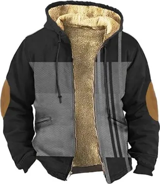 Generic Blouson Simili Cuir Homme Hiver Veste Pilote Homme Manteau Noir Epaulette Veste Bomber Fourrure Homme Veste en Jean Verte Veste Aviateur Homme Mode Ho