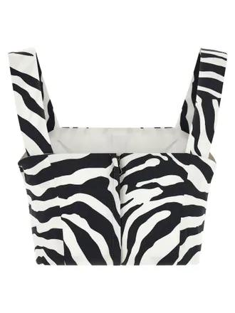 Dolce & Gabbana Zebra-Print Bustier Bodysuit - Black