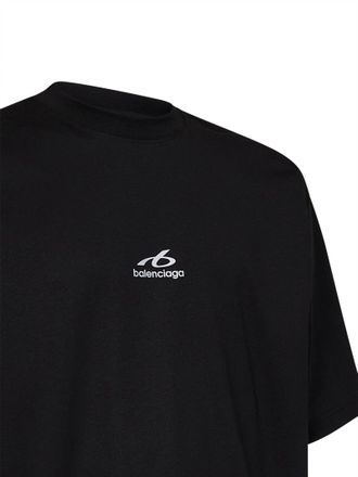 Balenciaga Mens T-Shirt Medium-Fit Black Cotton T-Shirts And Polos