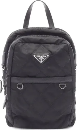 Prada sac à dos matelassé (années 2010) - Noir