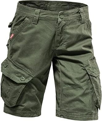 Generic Short cargo en coton respirant et léger pour homme - Grande taille - Style décontracté - Pour le sport, la course à pied, le jogging, lentraînement et