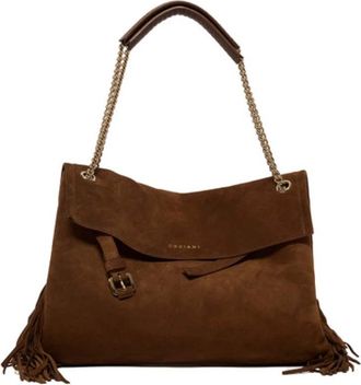 Orciani Femme, Sacs, Brun, Taille: ONE Size Venus Peach Fringe Midi Shoulder Bag
