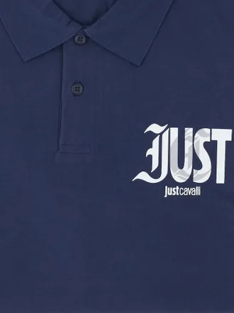 Just Cavalli Mens Polo Shirt Cotton Navy T-shirts And Polos