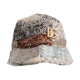 Dolce & Gabbana Femme, Accessoires, Multicolore, Taille: ONE Size Patchwork Logo Chapeau Seau Design Élégant