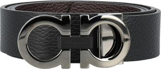 Ferragamo Homme, Accessoires, Noir, Taille: 105 CM Reversible And Adjustable Gancini Belt