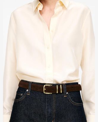 Arket G&uuml;rtel Aus Veloursleder -Braun