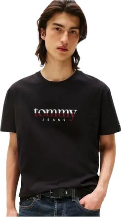 Tommy Jeans Herren T-Shirt Kurzarm Tee Regular Fit, Schwarz (Black), 4XL