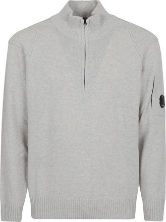 C.P. Company Wei&szlig;er Half-Zip Pullover Aw25 - - Knitwear - Herren - Wei&szlig; - M