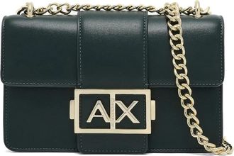 A|X Armani Exchange Femme, Sacs, Vert, Taille: ONE Size Sac bandouli&egrave;re avec logo en m&eacute;tal