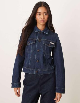 Calvin Klein Jeans Klassische Trucker-Jeansjacke in Dunkelblau