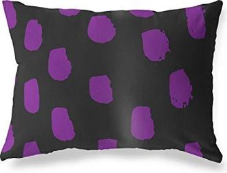 Bonamaison Le Jardin du Lin Kissen Zierkissenbezug Lila-Schwarz Kissenbezug, Weich Bequem, Für Zuhause Autos Büro Sofa Wohnzimmer Couch Schlafzimmer Dekor, 35x50