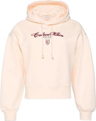 Calvin Klein Sweat court brod&eacute; en coton m&eacute;lang&eacute;