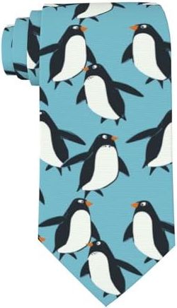 Generic Pingouin Bleu De Dessin Animé Cravate Décontractée Cravates Polyvalente Cravatte Pour Affaires Fêtes Mariages