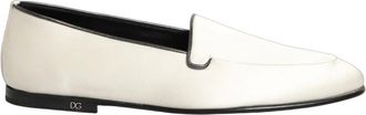 Dolce & Gabbana Homme, Chaussures, Blanc, Taille: 43 EU Logo Mocassins Plats Slip-On