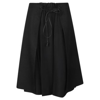 Moncler Jupe Midi en Gabardine de Laine - Femme - Jupes - Noir - Taille: 36 FR