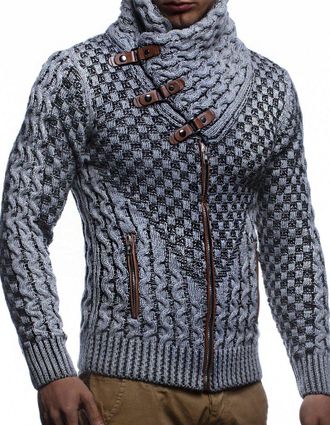 LEIF NELSON Herren Strickjacke (Grau, Größe 3XL) mit Reißverschluss Regular Fit, Männer Cardigan Langarm Design, ideal für Casual und Business-Looks