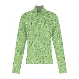 Loewe Viskose-Mischgewebe-Oberteil mit Blumenmotiv - - Tops - Damen - Gr&uuml;n - XS