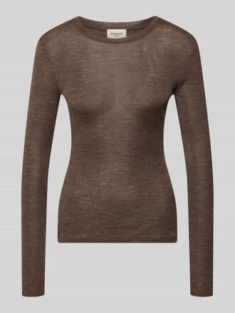 Max Mara Slim Fit Langarmshirt aus Woll-Seiden-Mix Modell PATTO
