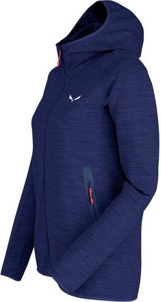 Salewa Fleecejacke Nuvolo Alpinewool mit Kapuze (4-Wege-Stretch, warm, atmungsaktiv) blau