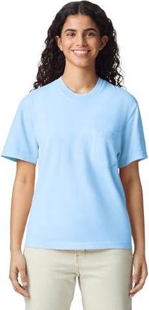 Comfort Colors Short Sleeve Pocket Tee, Style G6030 T-Shirt, Chambray, M Homme