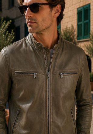 Milestone Lederjacke MSEthan hochwertige Lammleder 2-tone-Qualit&auml;t