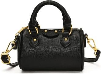Generic Exquis Mini petit sac &agrave; main cylindrique haut de gamme pour femme Sac &agrave; bandouli&egrave;re &agrave; une &eacute;paule, Noir, 1