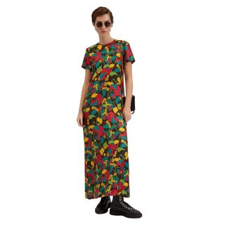 La DoubleJ Robe Trap&egrave;ze en Soie - Femme - Robes - Vert - Taille: 42 FR