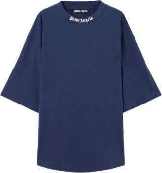 Palm Angels Homme, Tops, Bleu, Taille: M Classic Logo T-Shirt