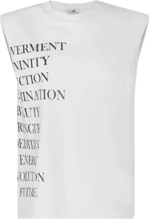 Elisabetta Franchi Femme, Tops, Blanc, Taille: 34 FR T-shirt en jersey