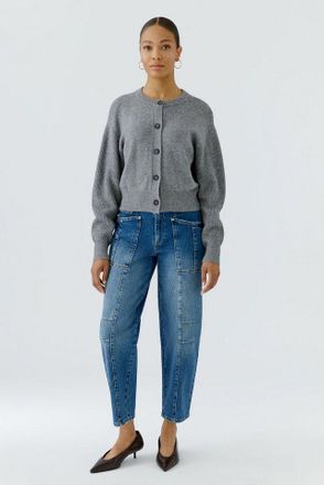 Oui Strickjacke L&auml;ssig geschnitten Rundhals
