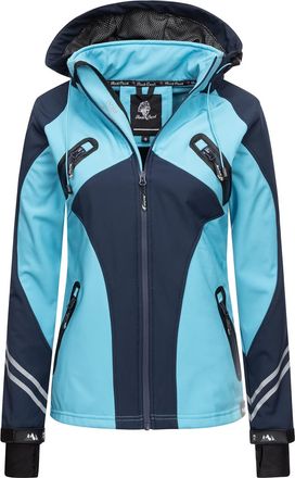 Rock Creek Damen Softshell Jacke Windbreaker Regenjacke &Uuml;bergangsjacke Softshelljacke Damenjacke Regenmantel Outdoorjacke Kapuze D-466 Navy 3XL