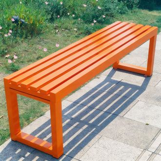 Generic 2-Sitzer Gartenbank Wetterfest, Sitzbank Flur Terrasse Bank Ohne R&uuml;ckenlehne 100/120/150/180 cm Parkbank Zum Relaxen, Metall Stahlbank Allwetter-Balko