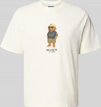Review Regular Fit T-Shirt mit Logo-Print